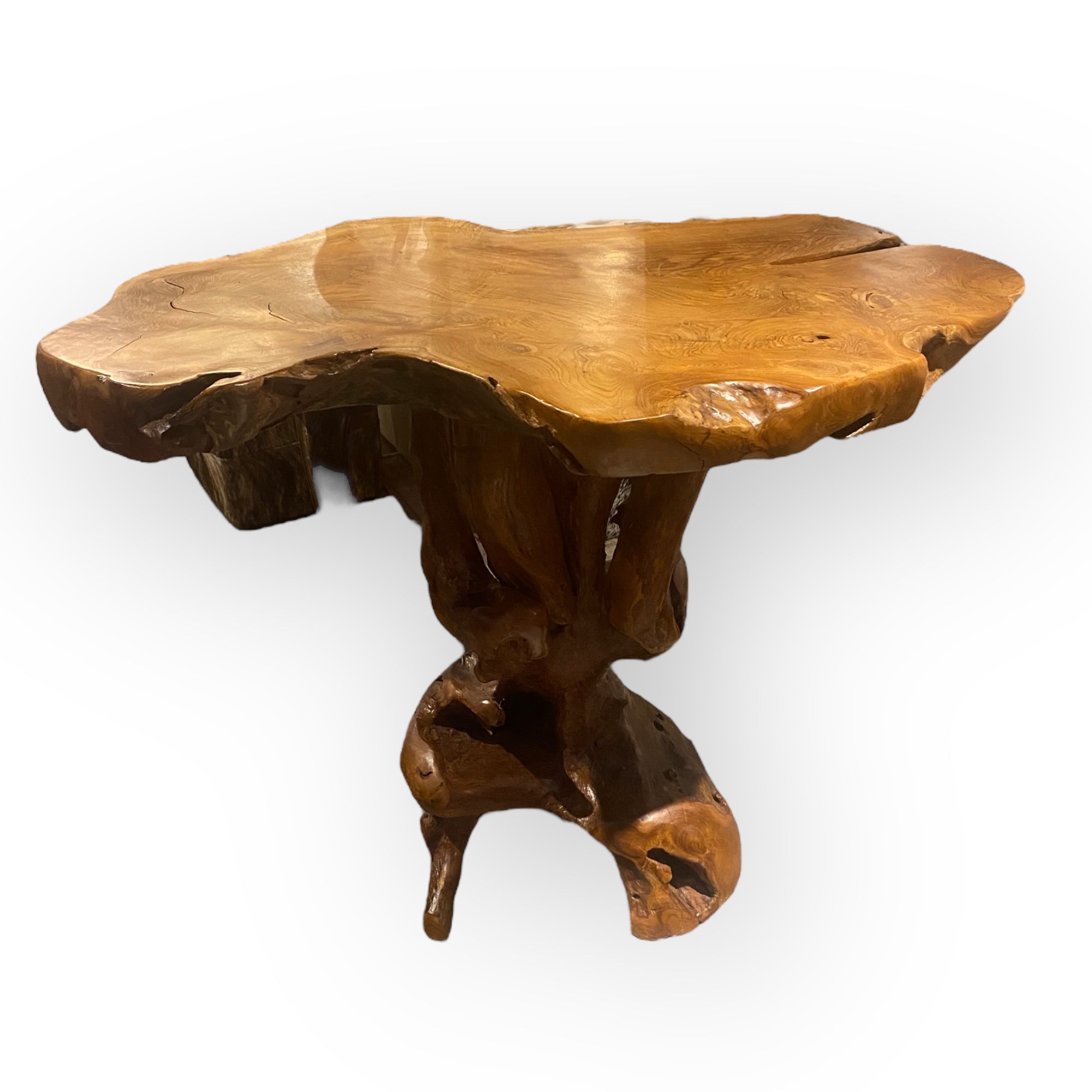 Stunning Live Edge Teak Wood Slab Bar/Console Table – Awake Decor